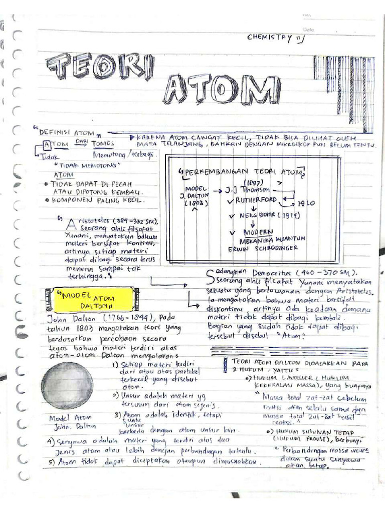 Catatan Teori Atom Kimia | PDF