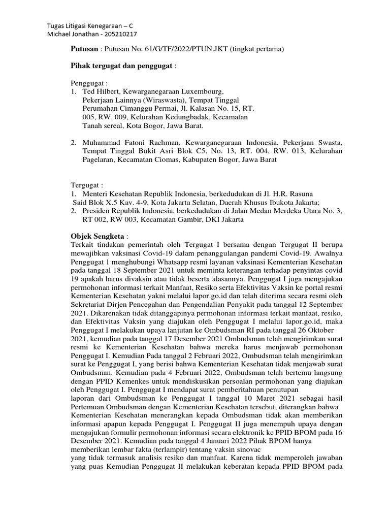 Michael Jonathan - 205210217 - Tugas 2 - PLKH 8 - C | PDF