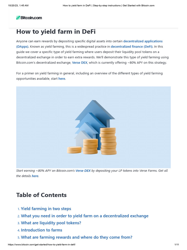How To Yield Farm in DeFi - Step-By-Step Instructions - Get Started With | PDF | Financial ...