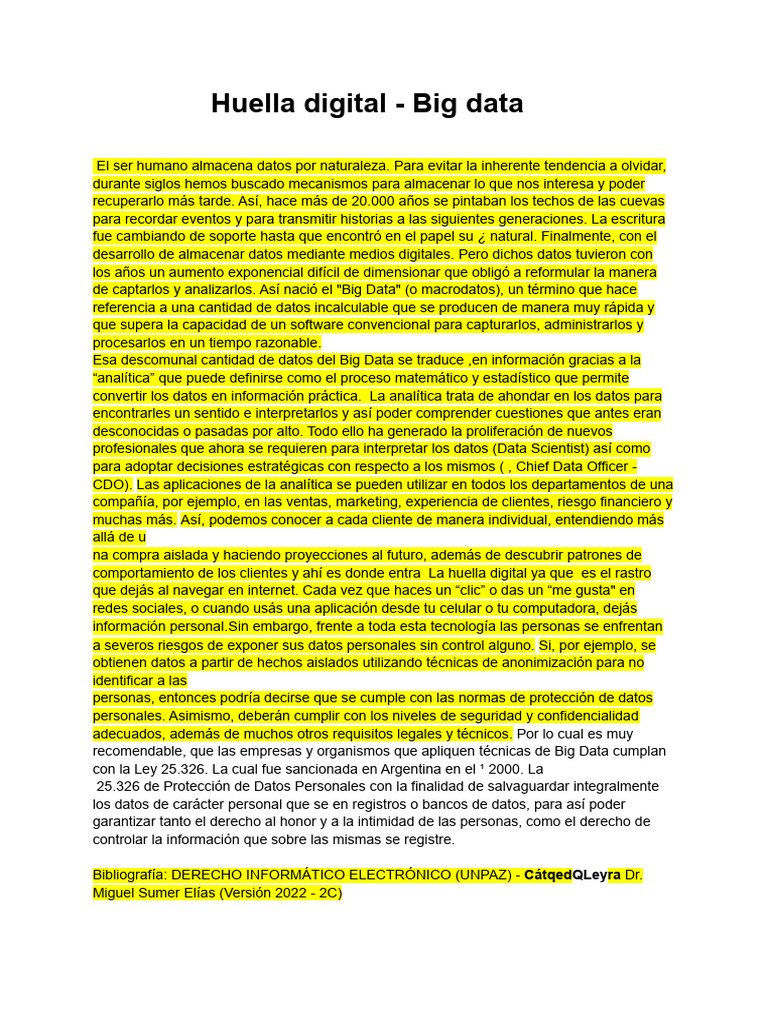 Huella Digital - Big Data | PDF | Big Data | Tecnologías de la información Huella Digital - Big Data | PDF | Big Data | Tecnologías de la información