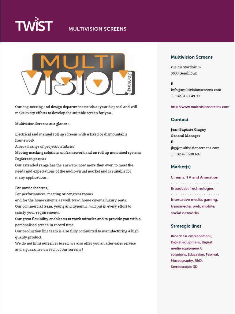 Multivision Screens 63 en | PDF