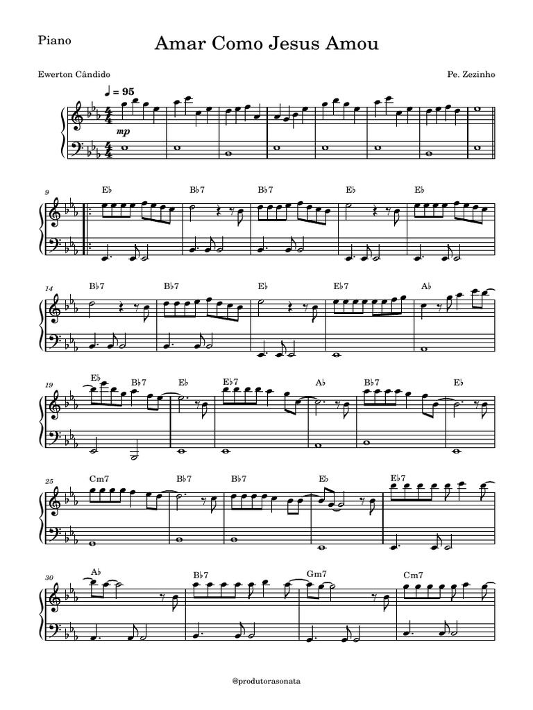 Amar Como Jesus Amou Piano Pdf