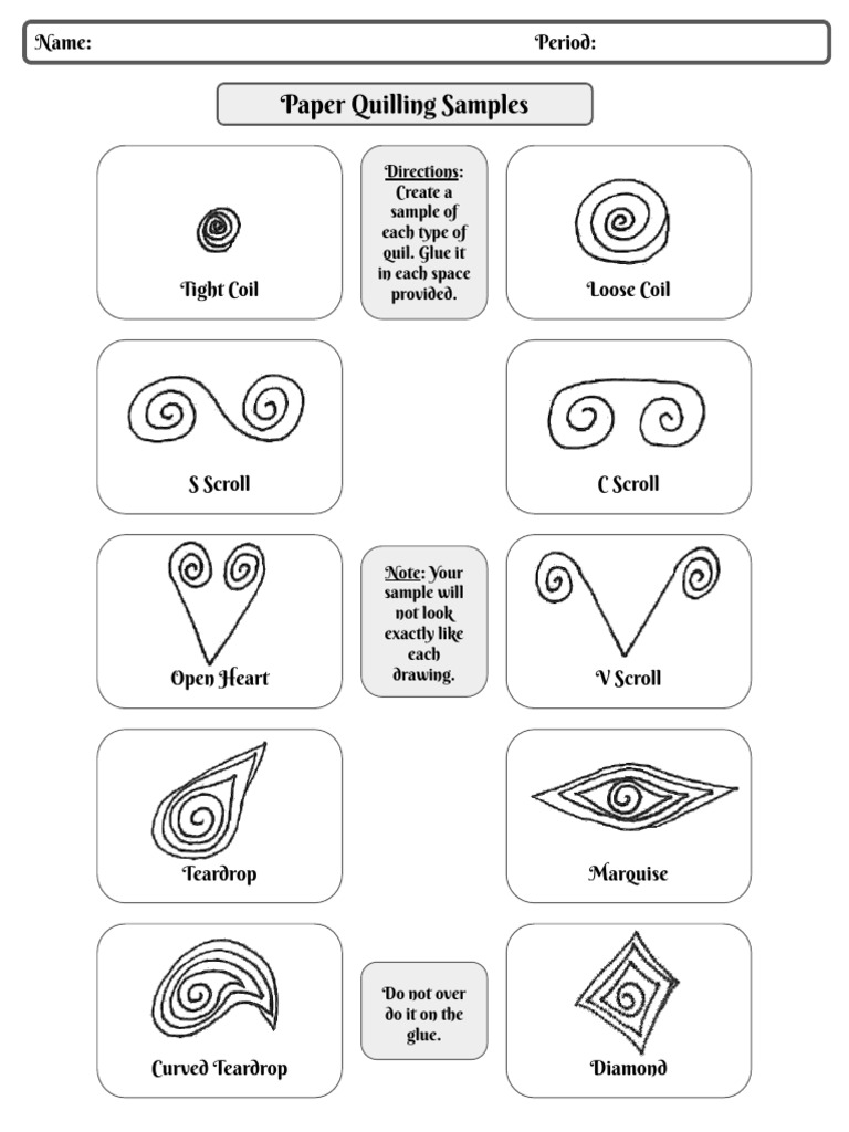 Demo Paper Quilling Sample Worksheet 8722716 | PDF