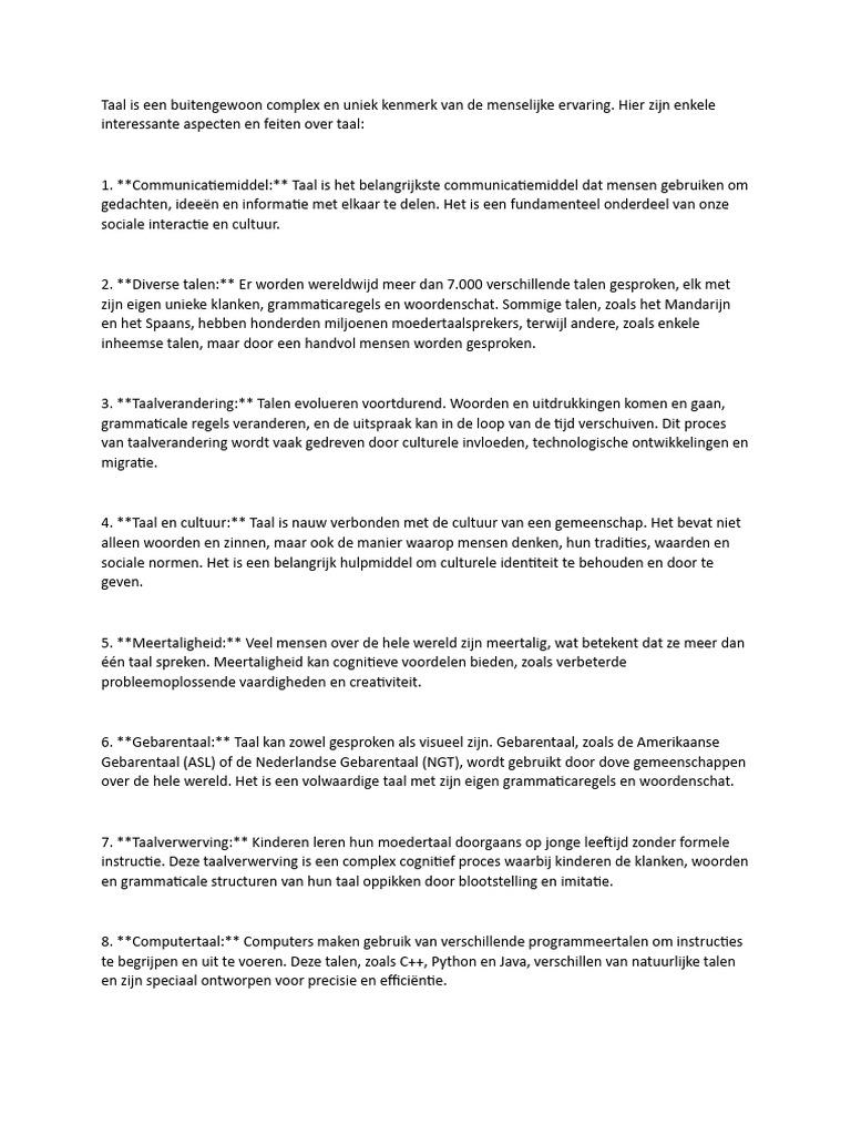 Taal in de Wereld | PDF