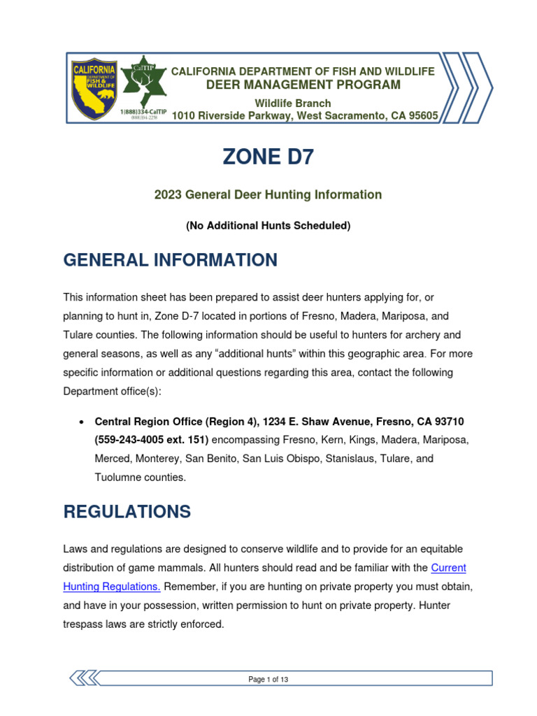 D7 Zone Hunt Info - Accessible | PDF | Hunting | Online And Offline