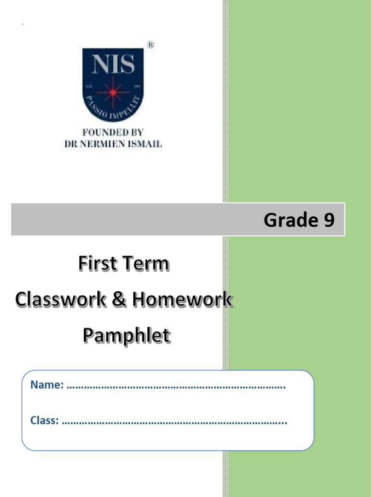 Grade 9: Name: . Class: .. | PDF