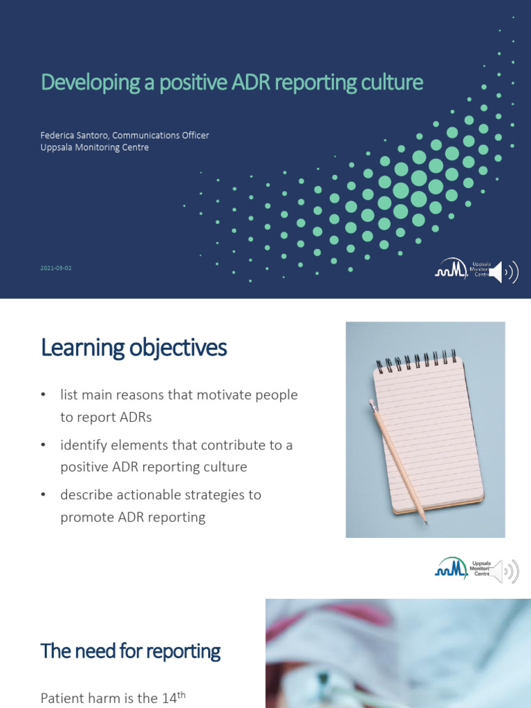 Developing A Positive ADR Reporting Culture Slides | PDF