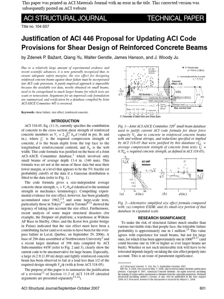 Justification of ACI 446 Proposal For Updating ACI Code | PDF | Variance | Errors And Residuals