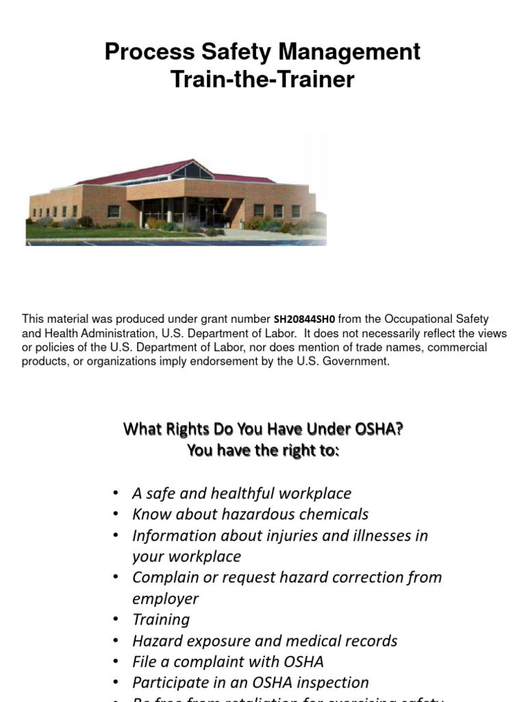 OSHA - PSM Train The Trainer | PDF