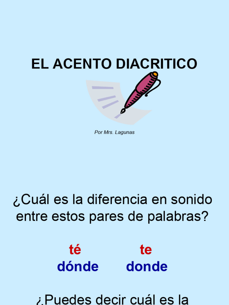 UNIDAD III Acento Diacritico | PDF