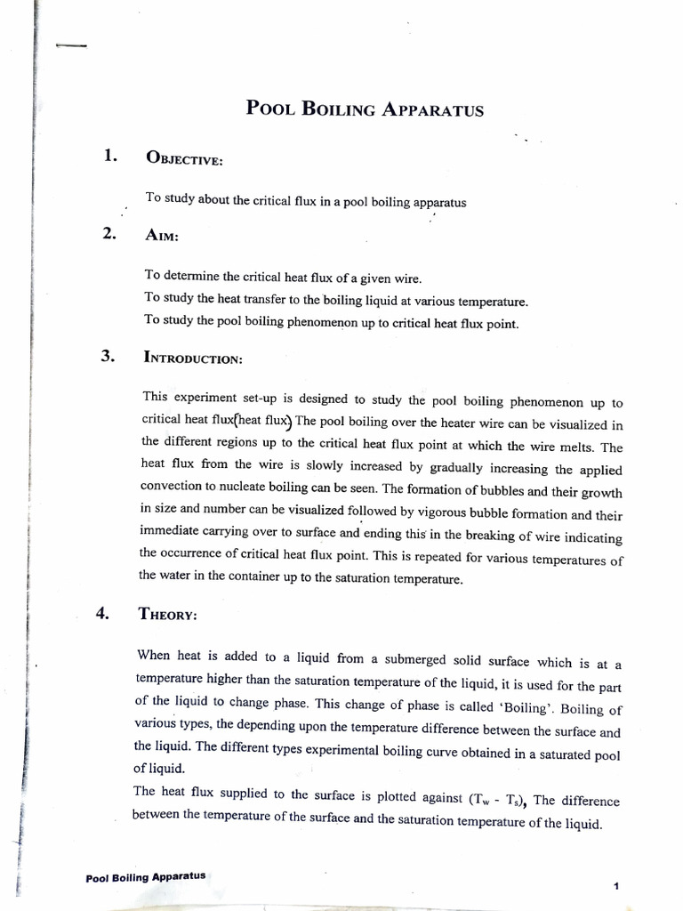 Pool Boiling (Experiment 3) | PDF | Boiling | Heat Transfer