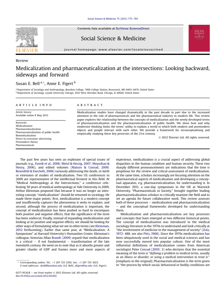 Medicalization and Pharmaceuticalization at The Intersections: Looking ...