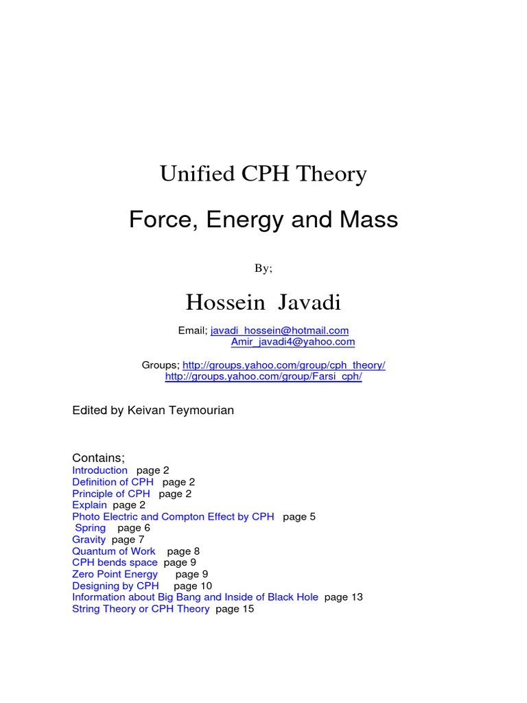 Unified-CPH v2 | PDF | Force | Photon