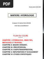 Cours 1-Hydrologie-Generale UPBAS 2025 | PDF | Hydrologie | Eau