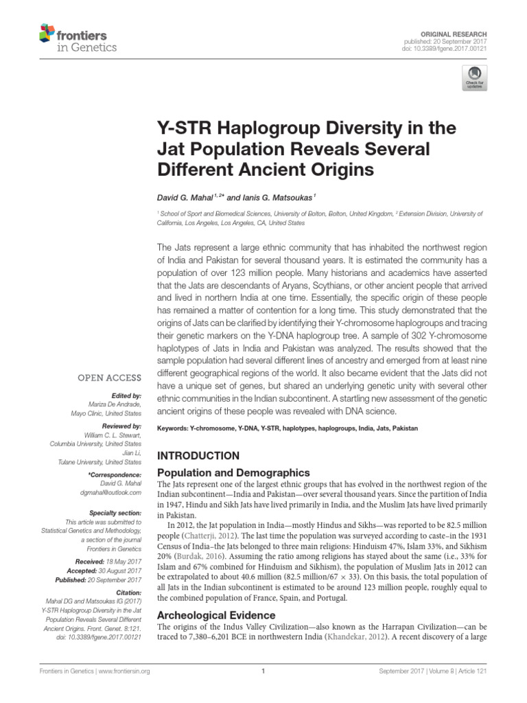 Jat Population | PDF | Haplotype | Genealogy