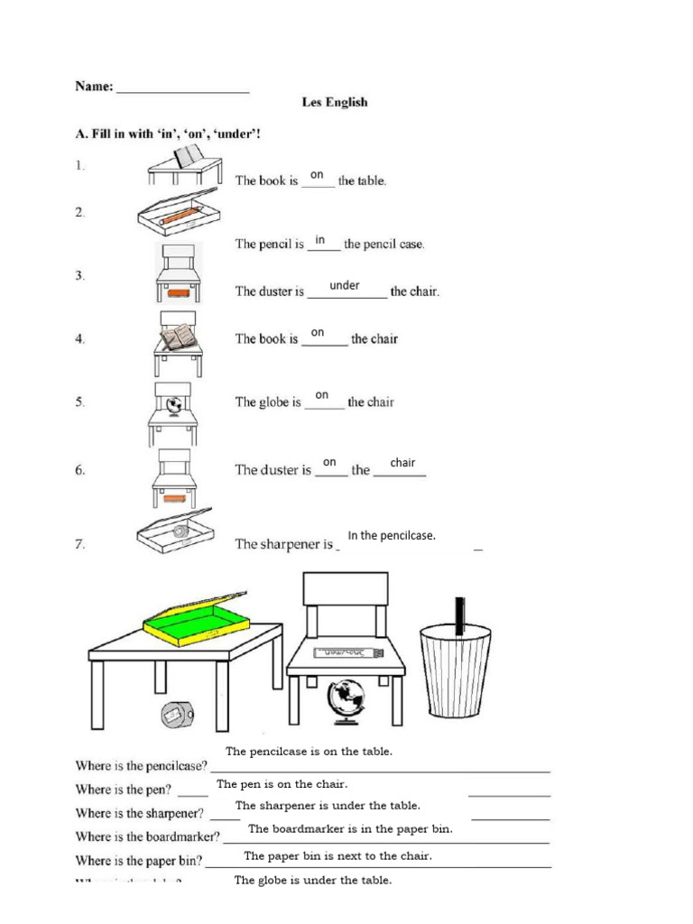 In On Under Exercises | PDF | Social Science | Home & Garden