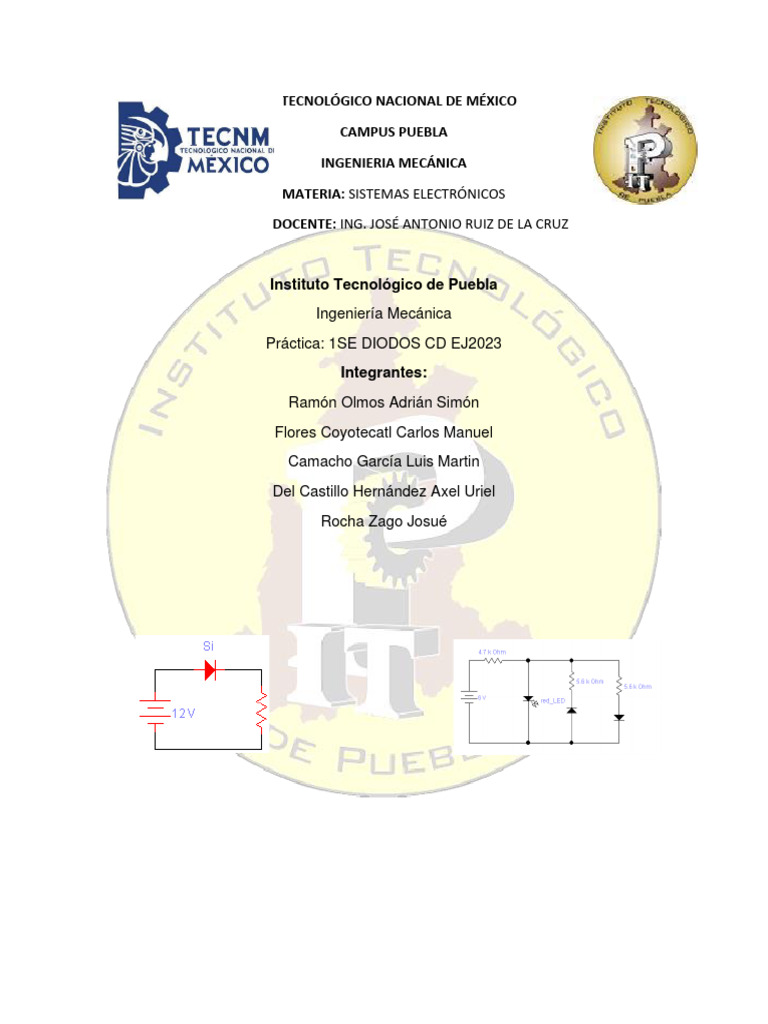 Práctica de Diodos en Circuitos Electrónicos | PDF | Diodo | Corriente ...