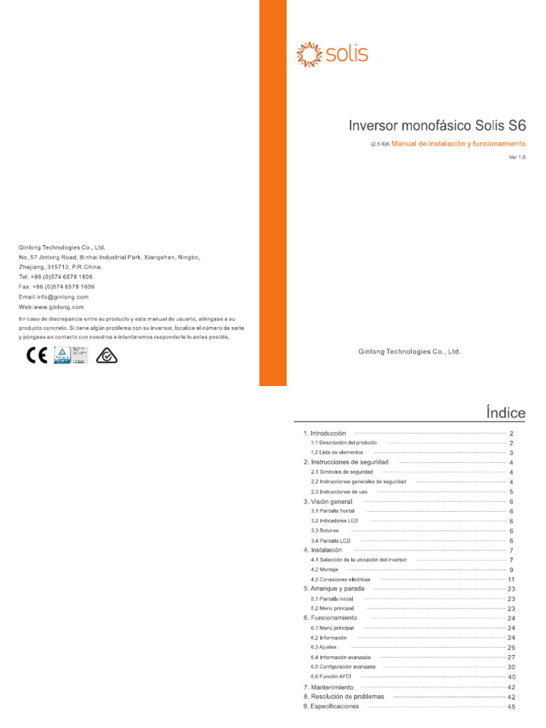 Manual Solis S6-GR1P (2,5-6) K | PDF