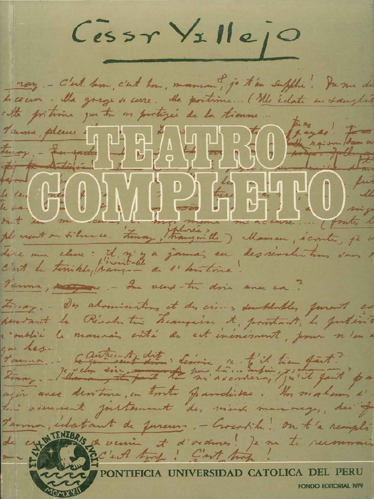 Teatro Completo Tomo I Pdf Teatro Perú