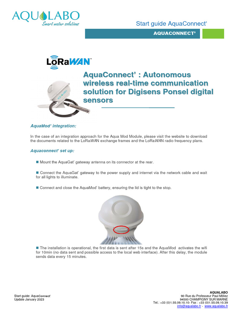 User Manuel Aqua Connect - Start Guide | PDF | Gateway (Telecommunications) | Wi Fi