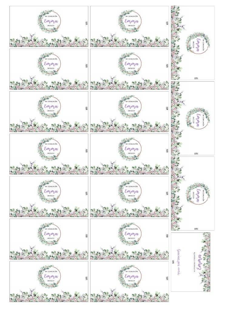 Comunion EMMA Imp CHOCOS BOLSITA Opalina FINA | PDF