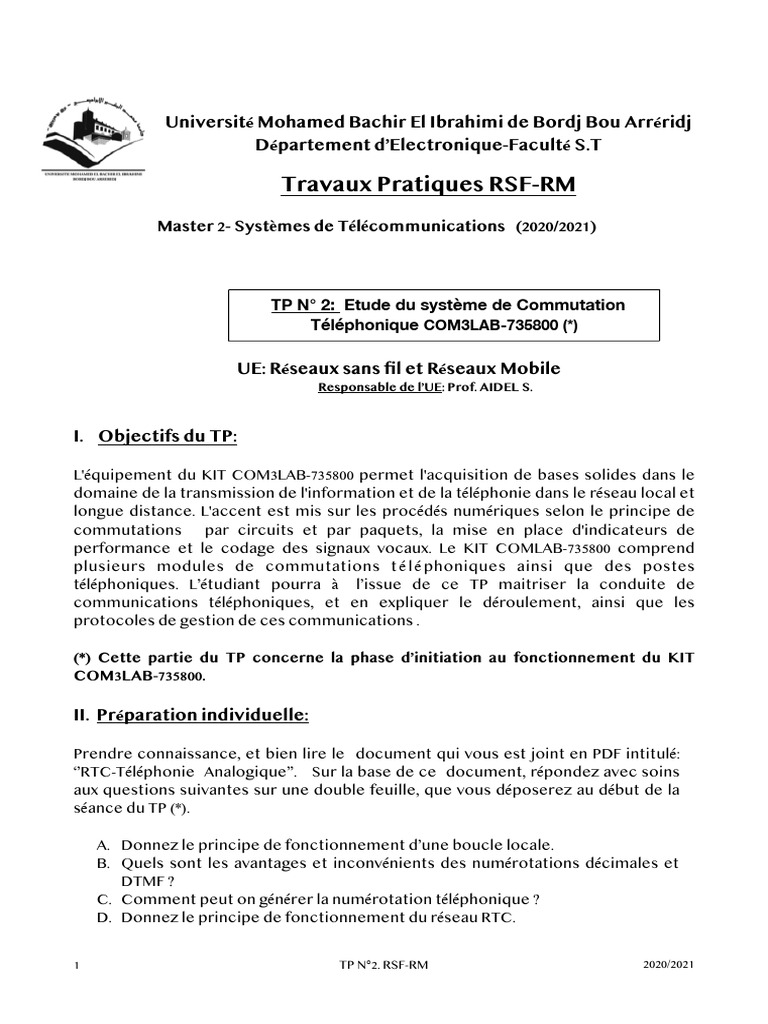 Tp2 Initation Kit Com3lab (20202021) | PDF | Computers