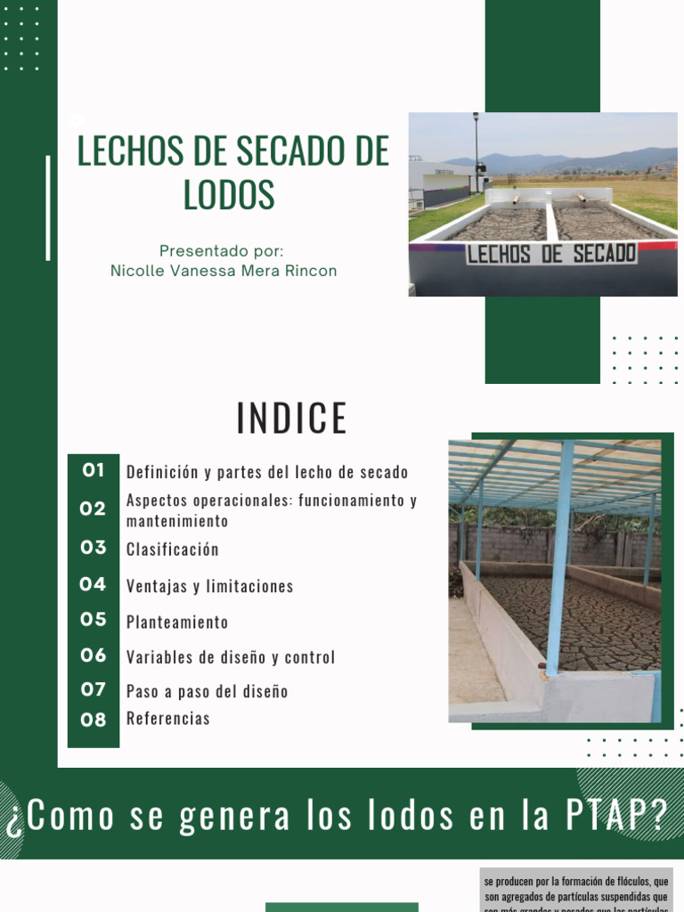 Taller de Diseño-Lechos de Secado de Lodos y Arenas | PDF