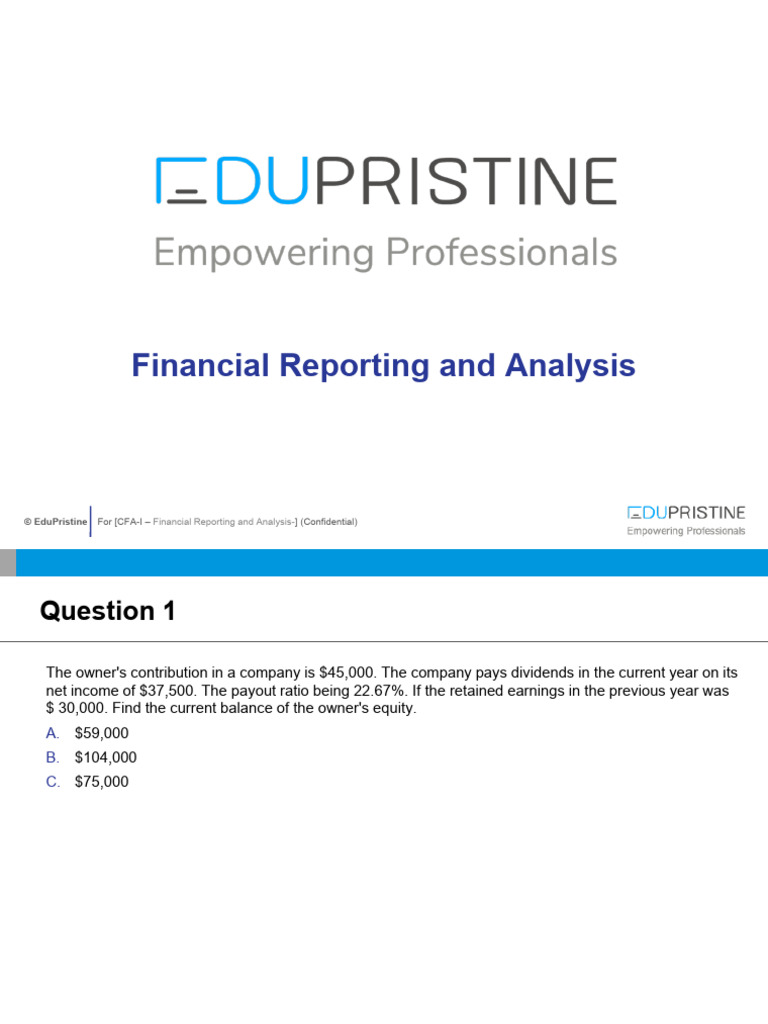 3 Financial Reporting and Analysis Questions | PDF | Equity (Finance ...