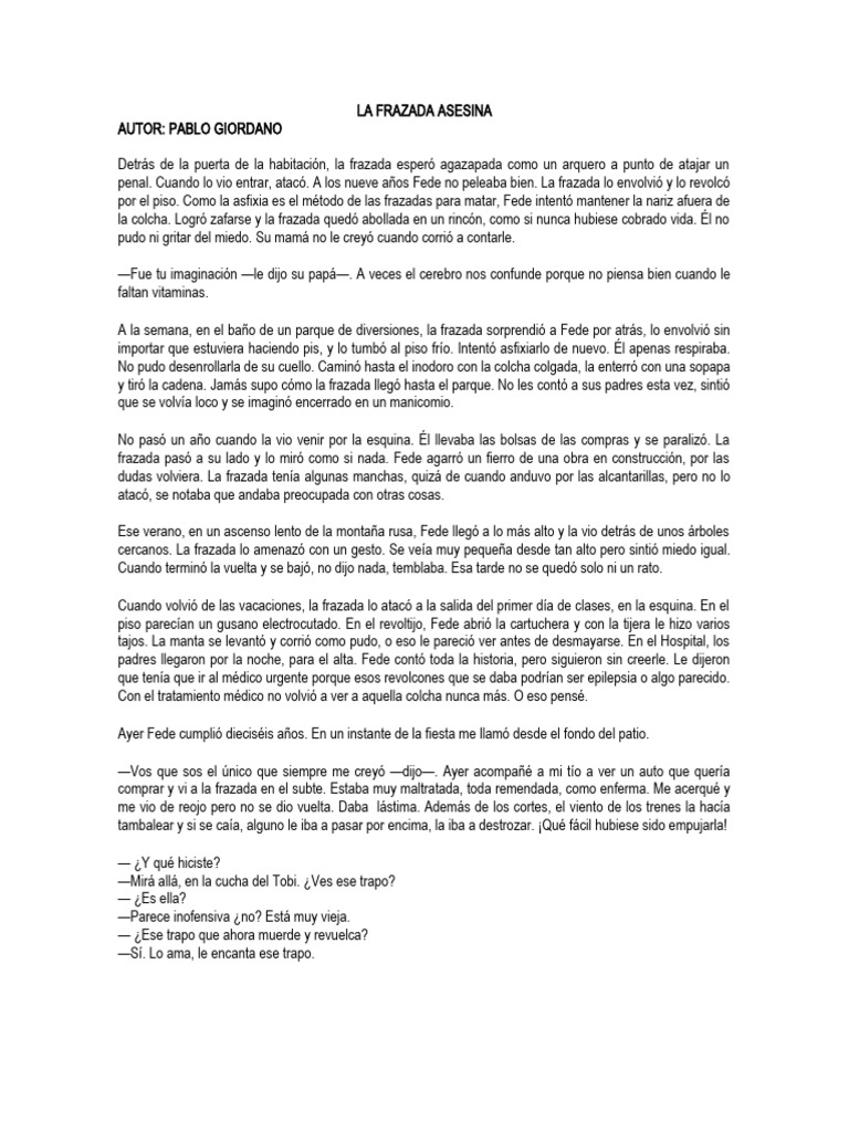 La Frazada Asesina | PDF | Novela negra, policíaca y suspenso | Poesía