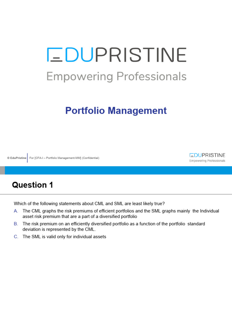 Portfolio Management Exam Questions | PDF | Capital Asset Pricing Model ...