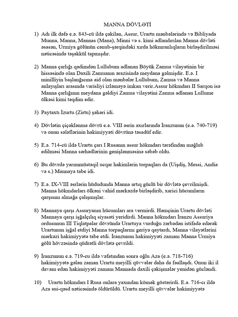 Manna Dövləti̇ | PDF