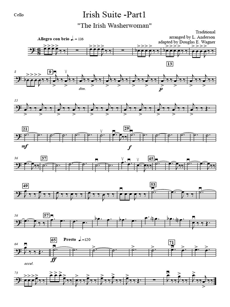 Anderson - Irish Dance - Cello | PDF