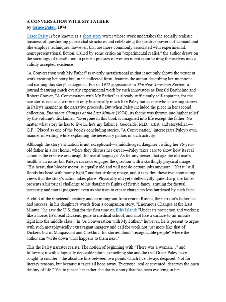 Convo With My Father REVIEW | PDF