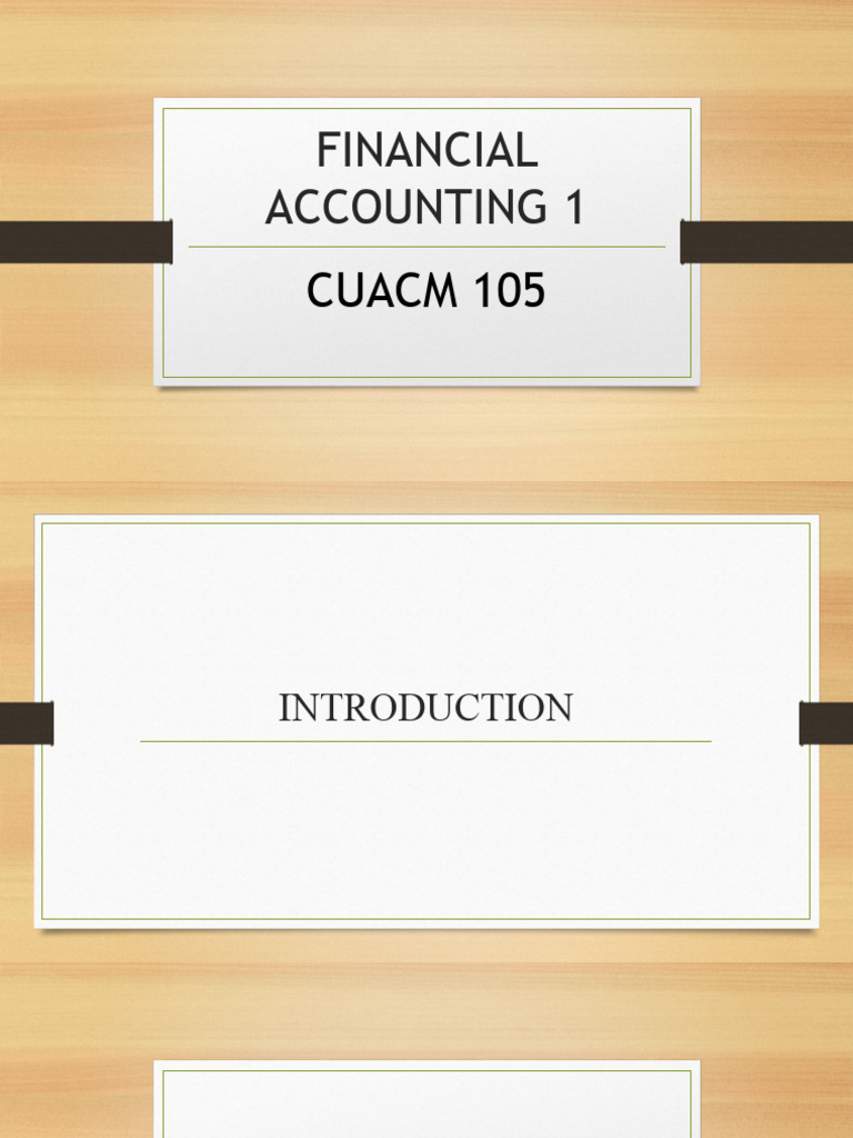 1 Introduction Financial Accounting 1 (Cuacm105) | PDF | Partnership ...
