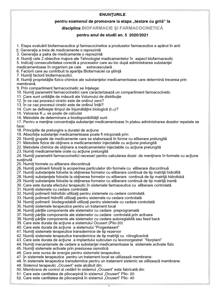 Enunturi Teste Examen-28755 2 | PDF