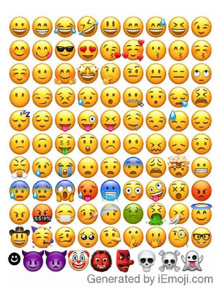 Hoja Llena de Emojis Medianos | PDF