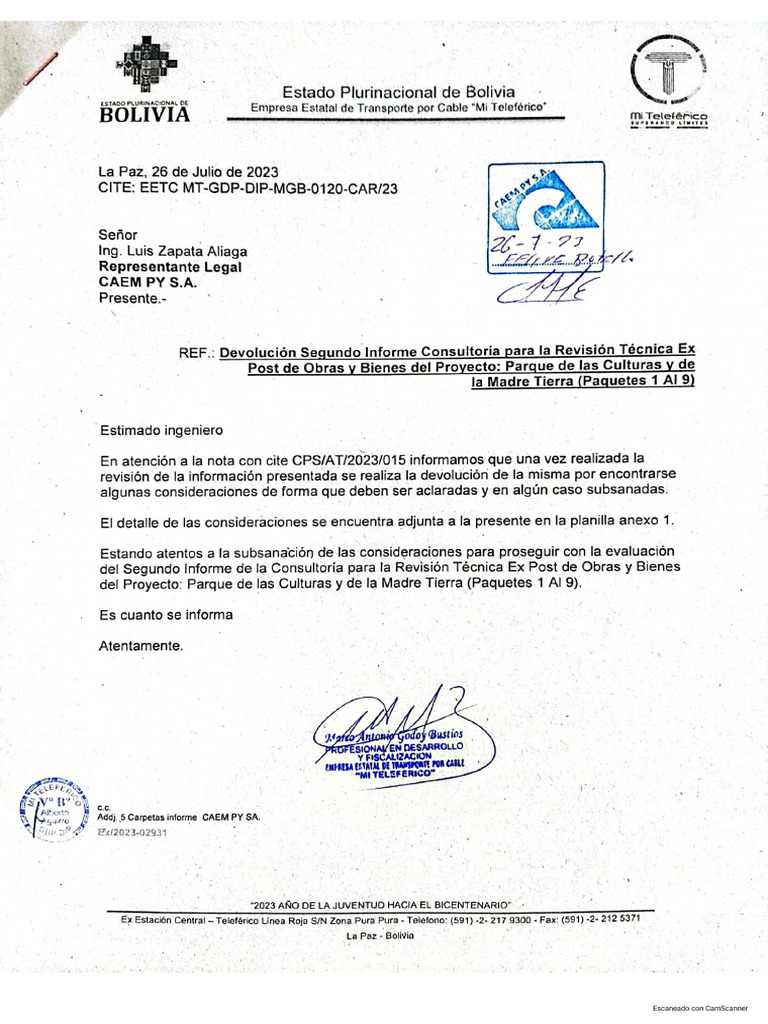 Devolución Segundo Informe | PDF