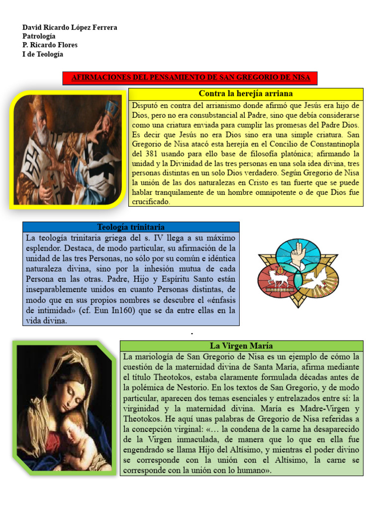 Afirmaciones de San Gregorio de Niza | PDF | Cristo (título) | Trinidad