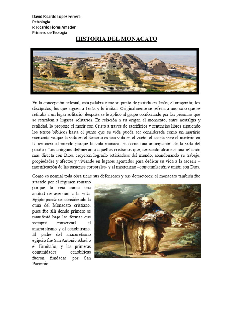 Historia del Monacato Cristiano | PDF