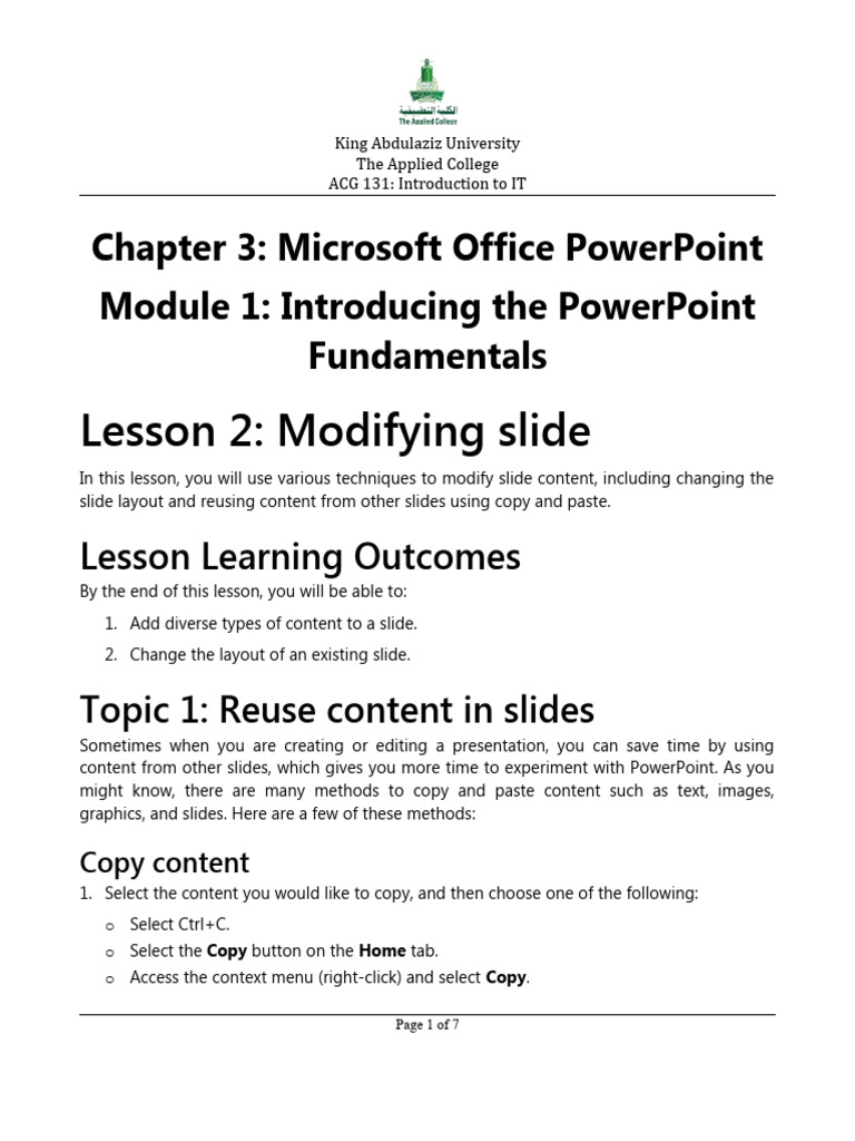 PowerPoint M1 L2 | PDF