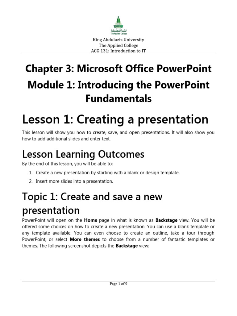 PowerPoint M1 L1 | Download Free PDF | Computer File | Microsoft Power Point