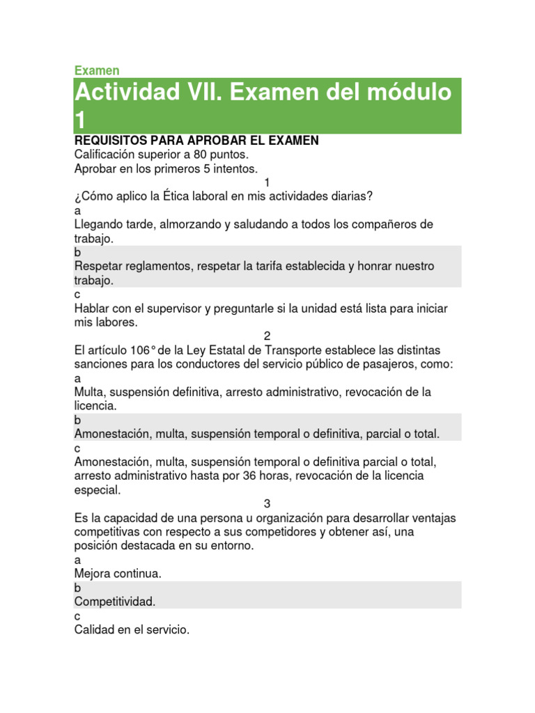 Examen Modulo 1 | PDF | Justicia | Crimen y violencia