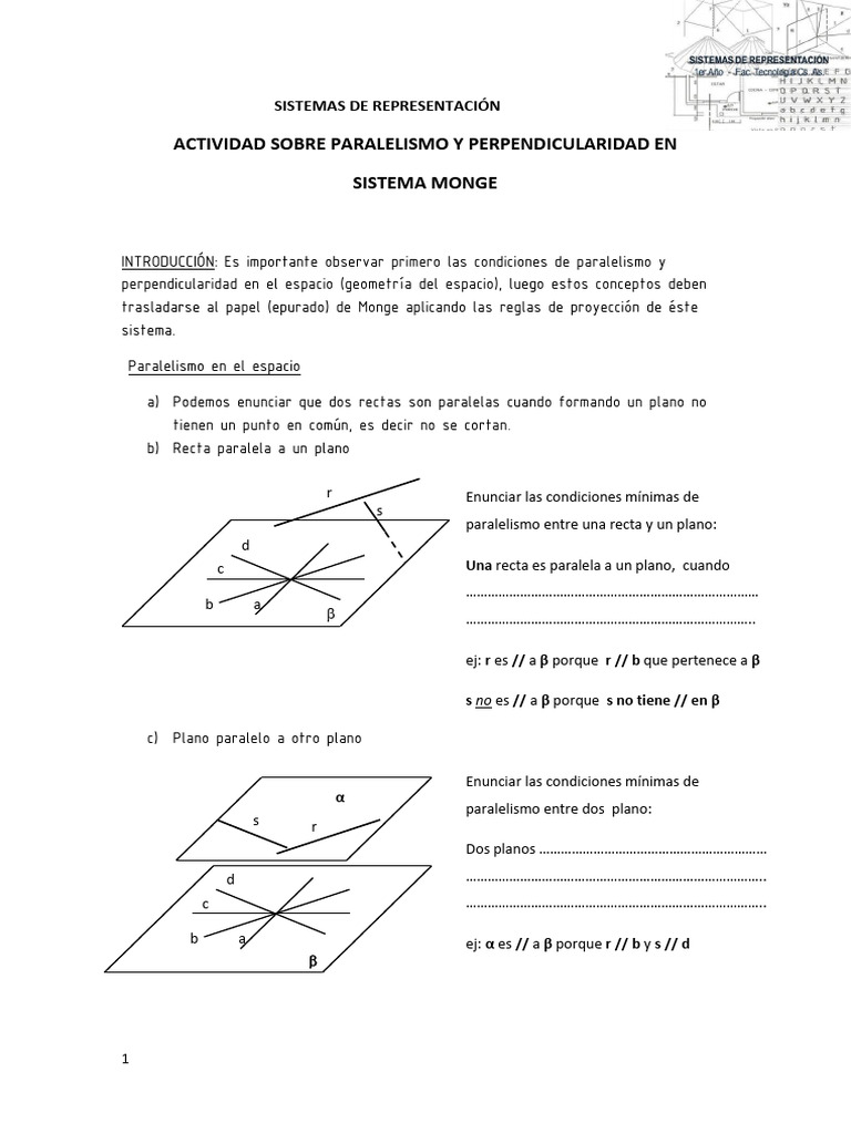 Actividad de Paralelismo y Perpendicularidad | PDF