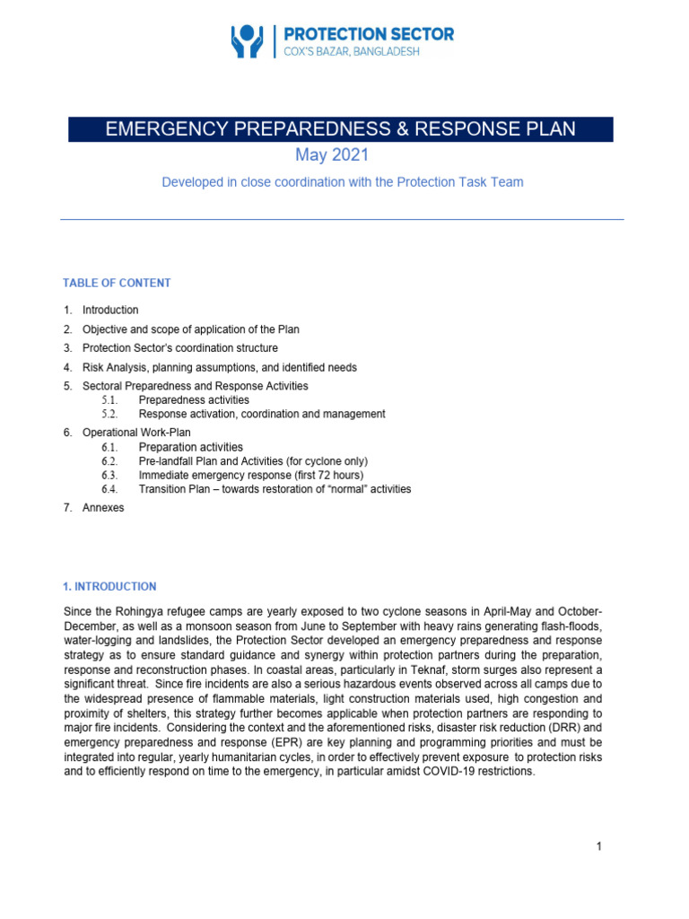 Protection Sector Emergency Prepardness and Response Plan Final 25 May ...