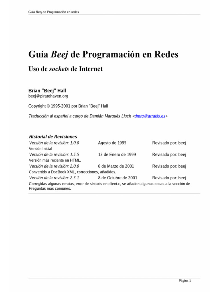 Guia Beej de Programacion en Redes | PDF