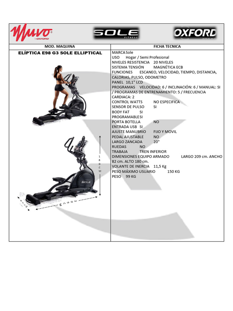 Ficha Tecnica Sole E98 | PDF