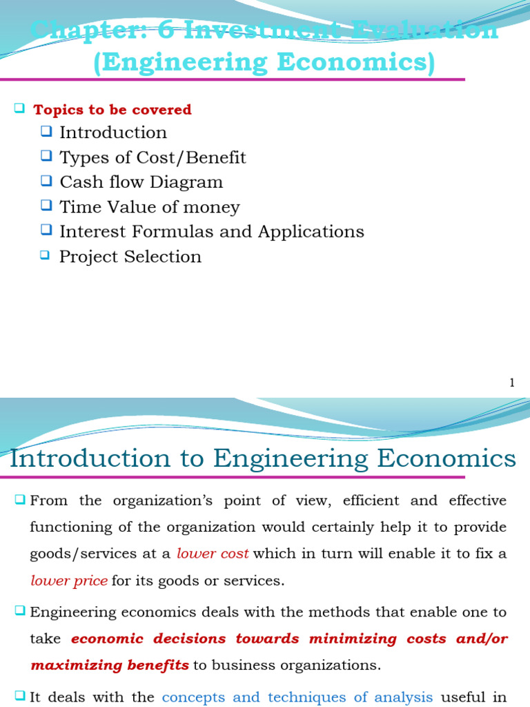 Investment Evaluation in Engineering Economics | PDF | Interest ...