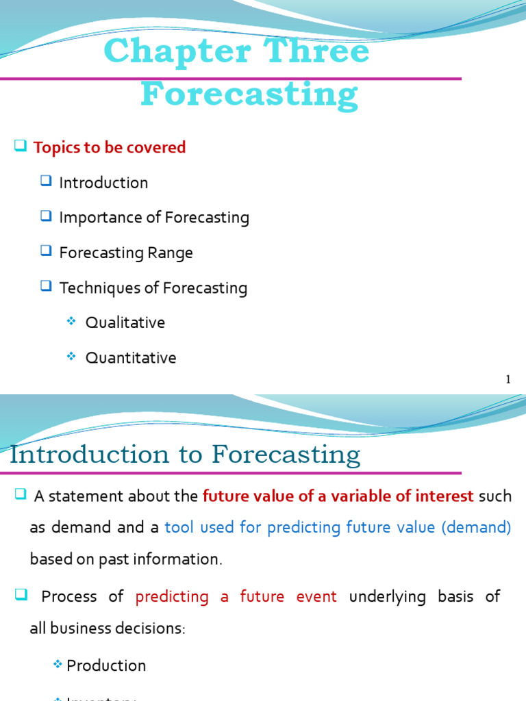 Chapter 3 Forecasting | PDF