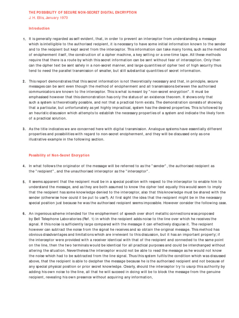 Secure Non-Secret Digital Encryption | PDF | Cipher | Encryption