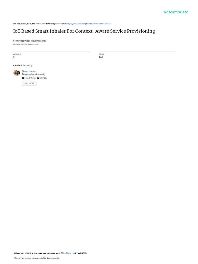 Iot Based Smart Inhaler For Context-Aware Service Provisioning | PDF | Internet Of Things ...
